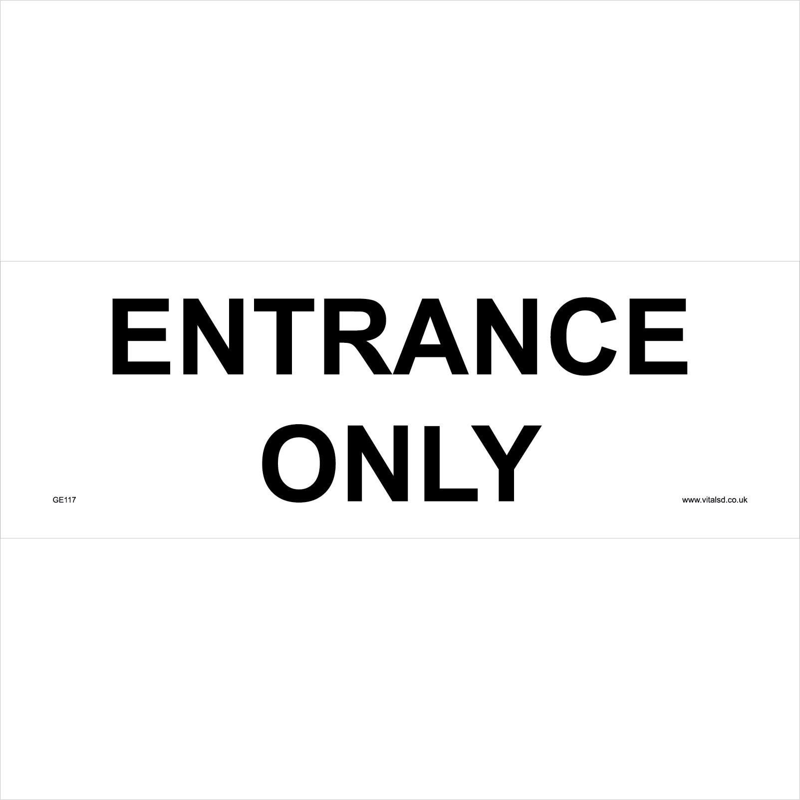(150 x 50mm - 6 x 2, Sticker / Sav - White Background) GE117 Entrance ...