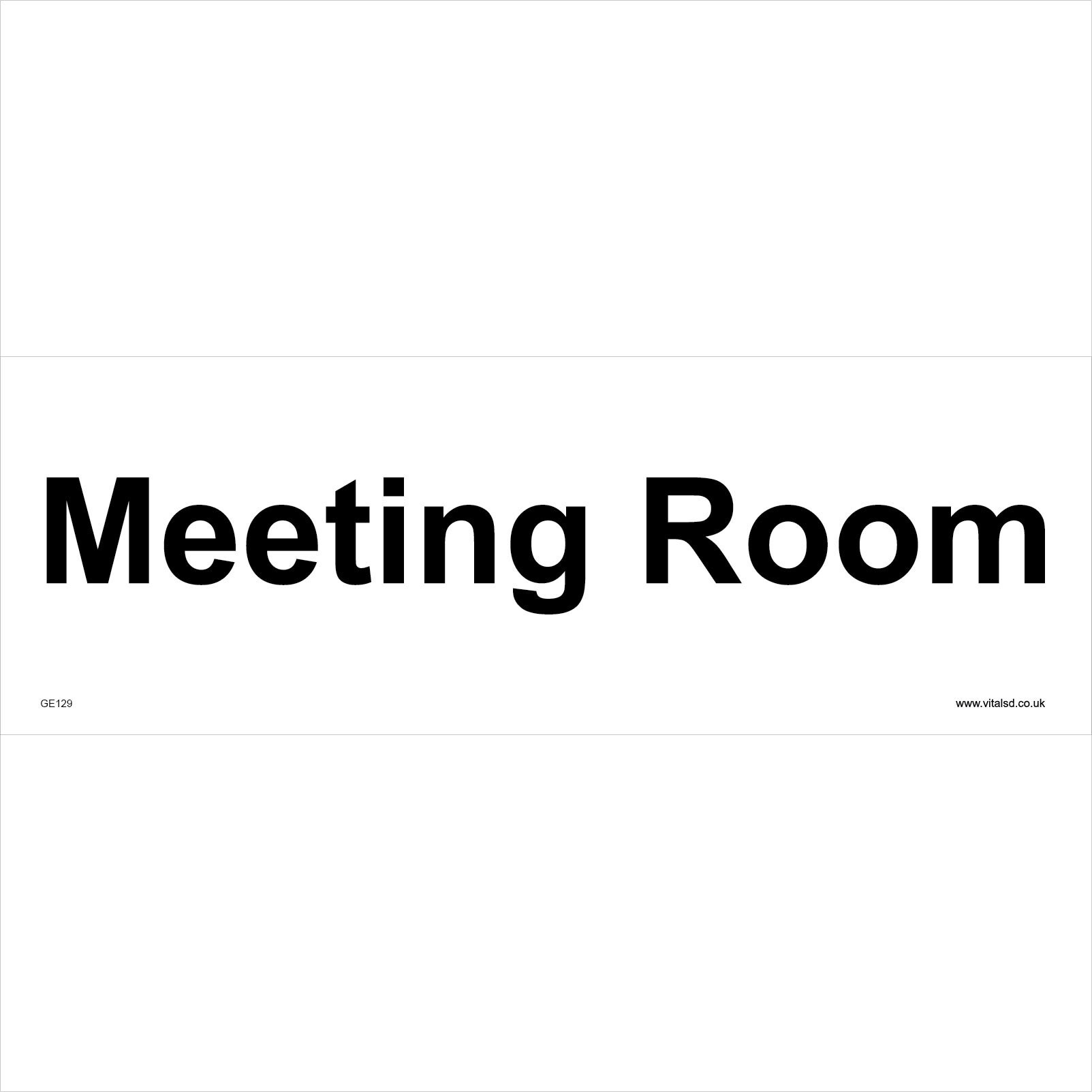 (300 x 100mm - 12 x 4, 1mm Pvc Foamex) GE129 Meeting Room SIGN Door ...