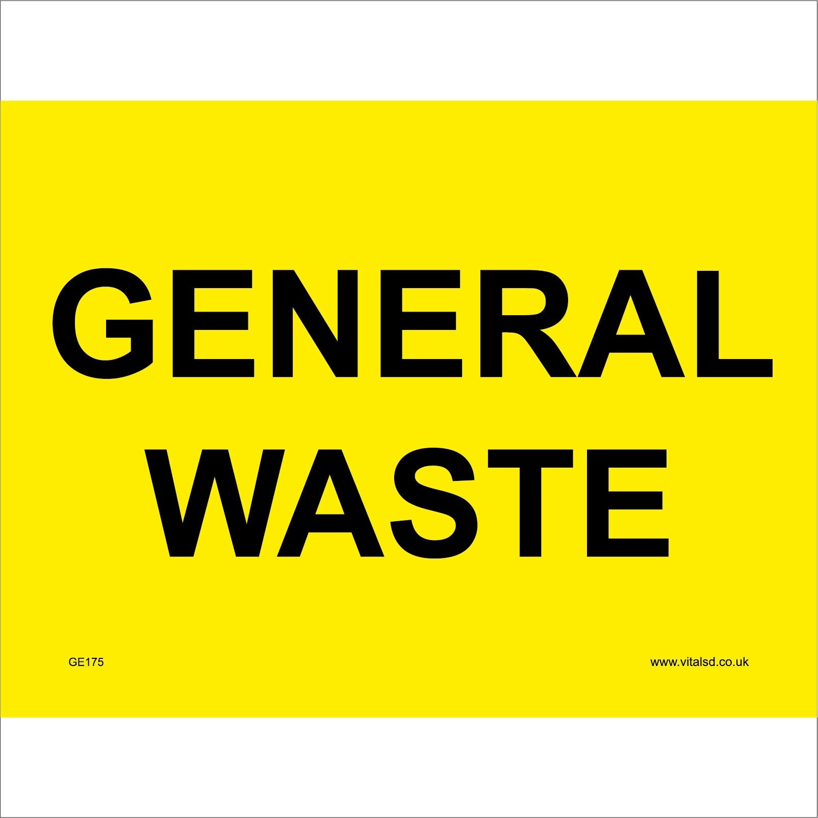 GE175 General Waste SIGN refuse compost recycle garbage rubbin bin tip ...