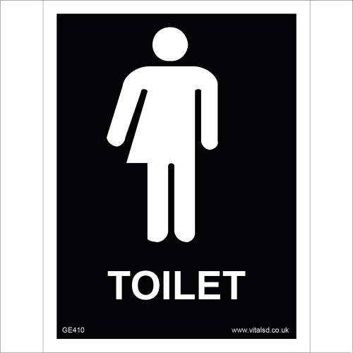 (150 x 200mm - 6 x 8, Sticker / Sav - White Background) GE410 Toilet ...