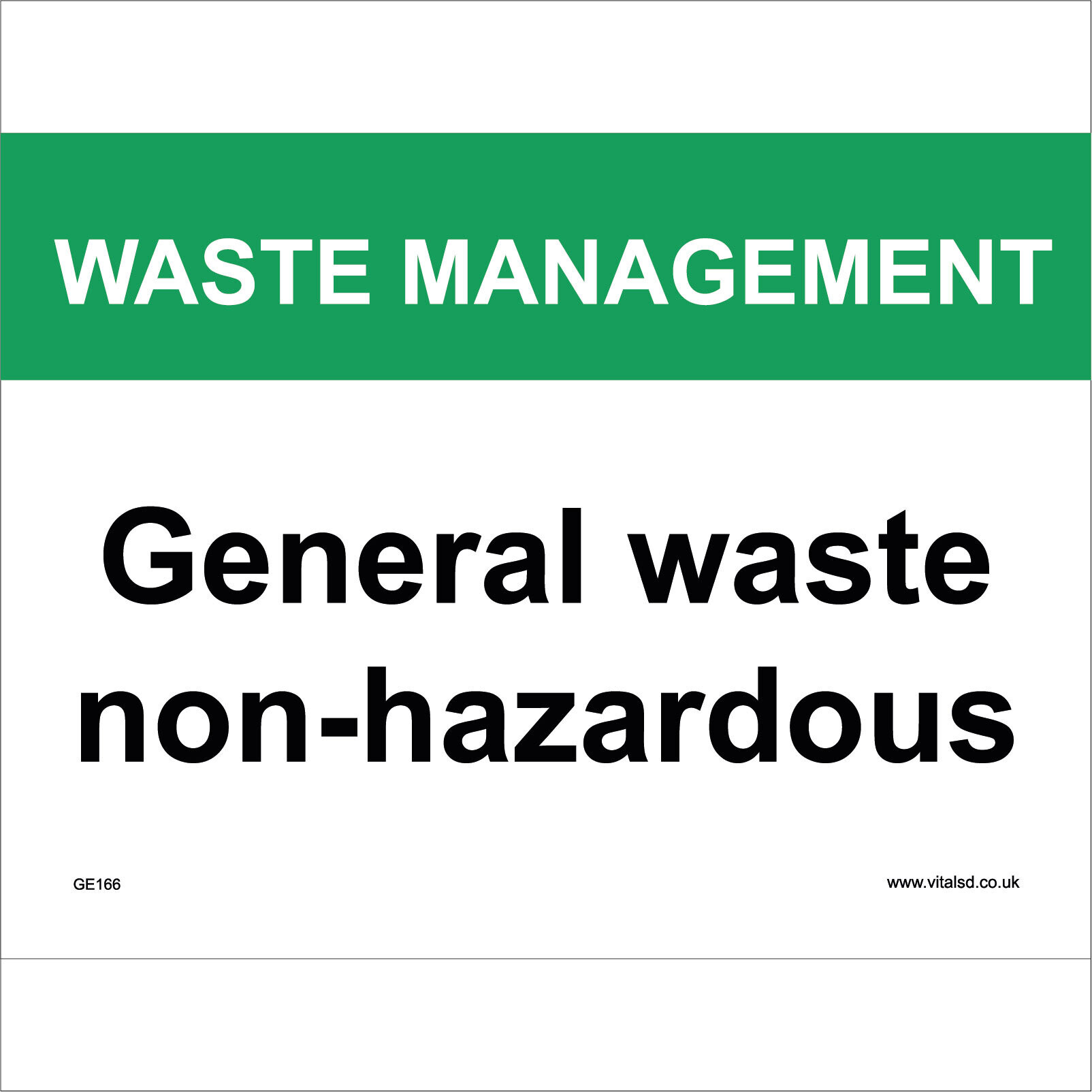 (400 x 300mm - 16 x 12, 1mm Pvc Foamex) GE166 Waste Management General ...