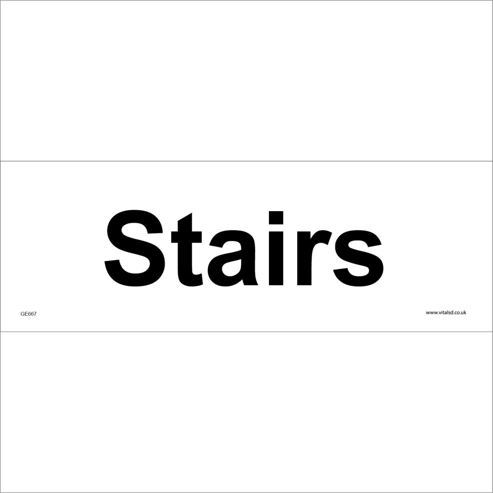 (450 x 150mm - 18 x 6, 1mm Pvc Foamex) GE667 Stairs SIGN Door Wall ...