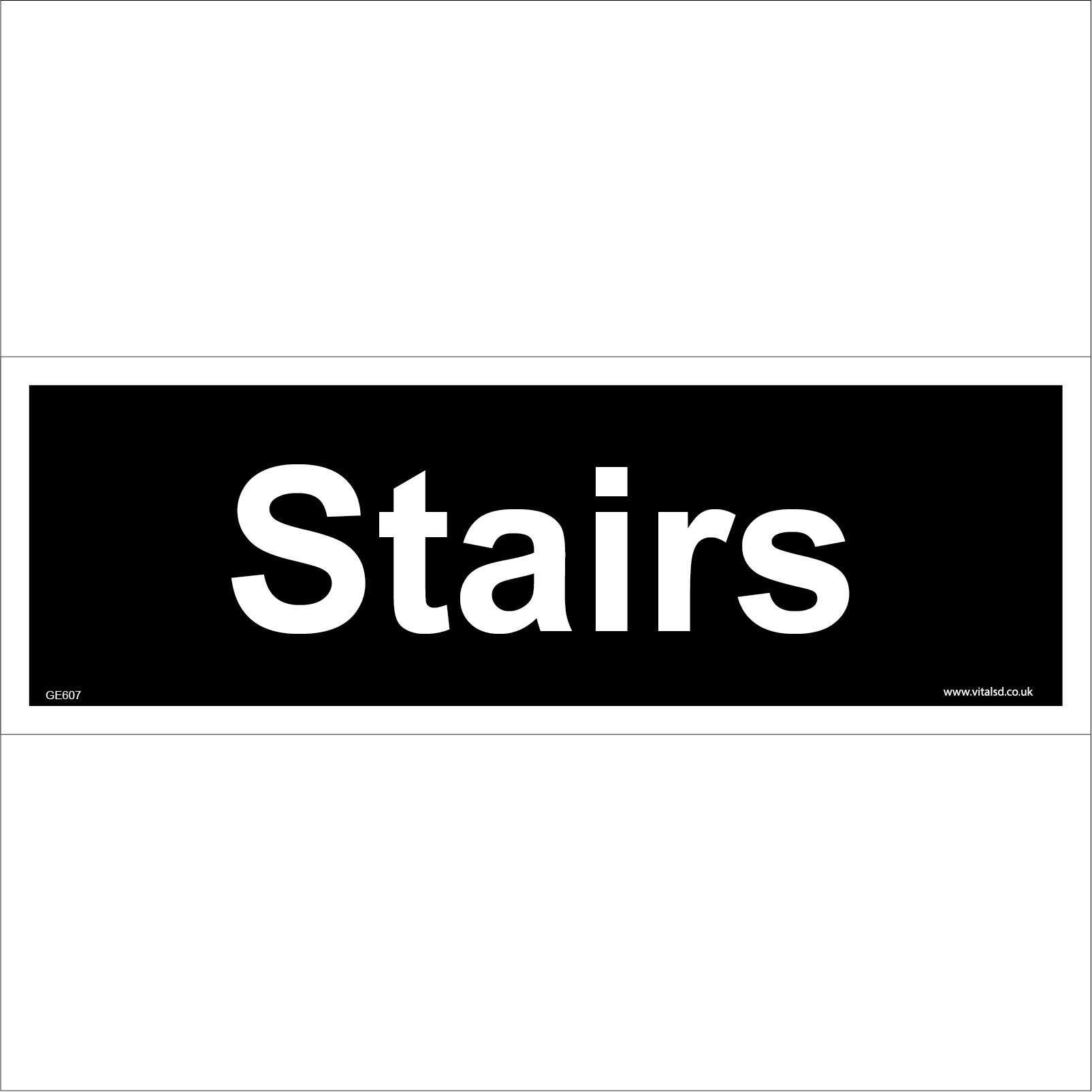 (300 x 100mm - 12 x 4, Sticker / Sav - White Background) GE607 Stairs ...