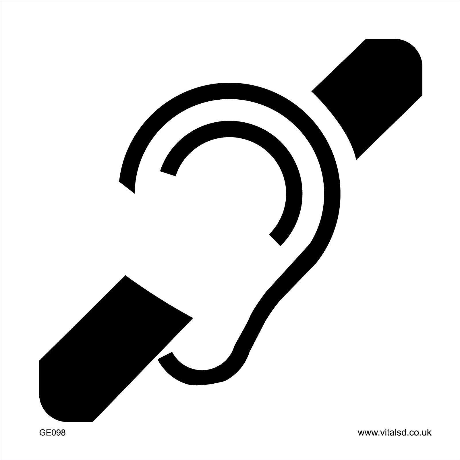 (900 x 900mm - 35 x 35, Sticker / Sav - White Background) GE098 Hearing ...