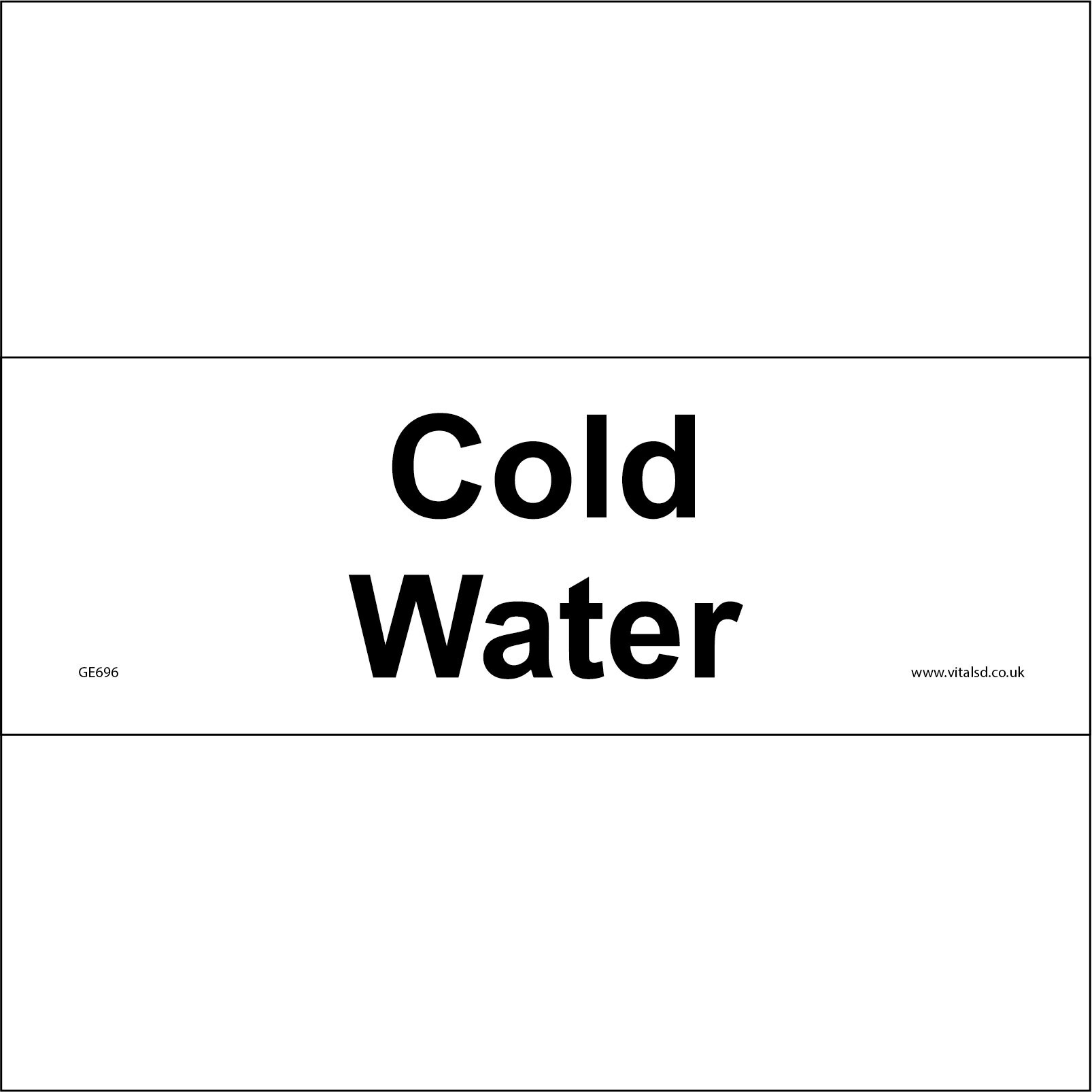 (150 x 50mm - 6 x 2, Sticker / Sav - White Background) GE696 Cold Water ...