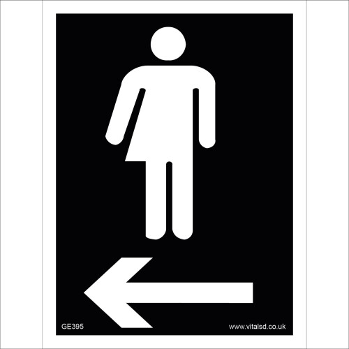 400 X 600mm 16 X 24 1mm Pvc Foamex Ge395 Whichever Toilet Left Arrow Sign Both Sex Loo