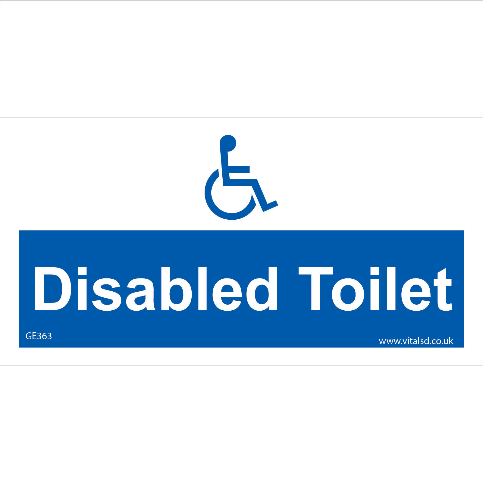 (600 x 300mm - 24 x 12, 1mm Pvc Foamex) GE363 Disabled Toilet SIGN ...
