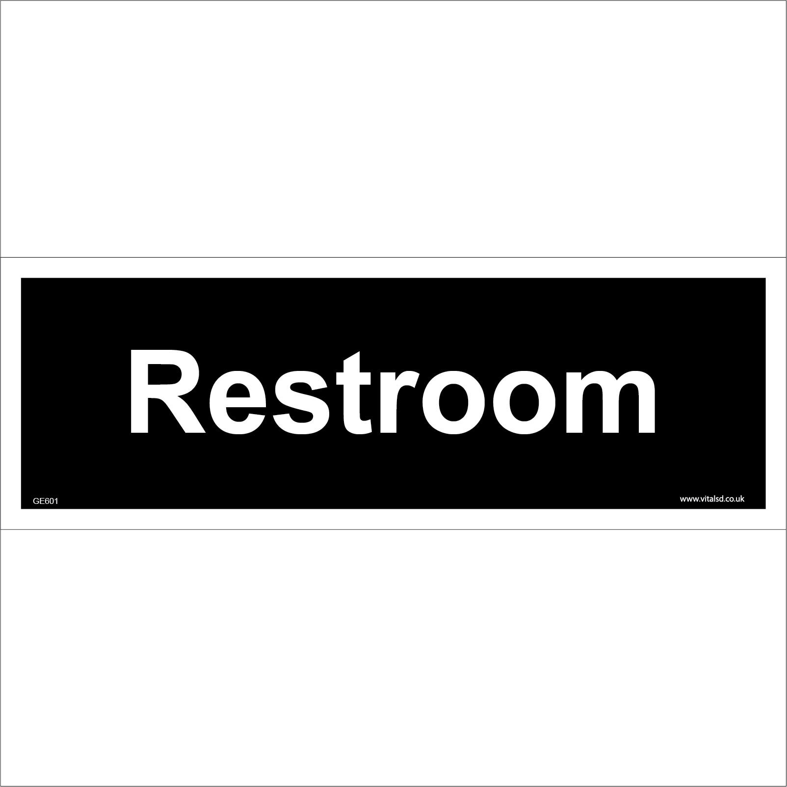 (150 x 50mm - 6 x 2, 1mm Pvc Foamex) GE601 Restroom SIGN Door Plaque ...