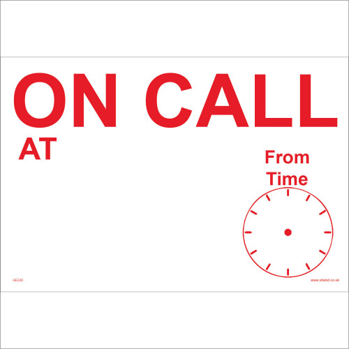 (200 x 150mm - 8 x 6, Sticker / Sav - White Background) GE530 On Call ...