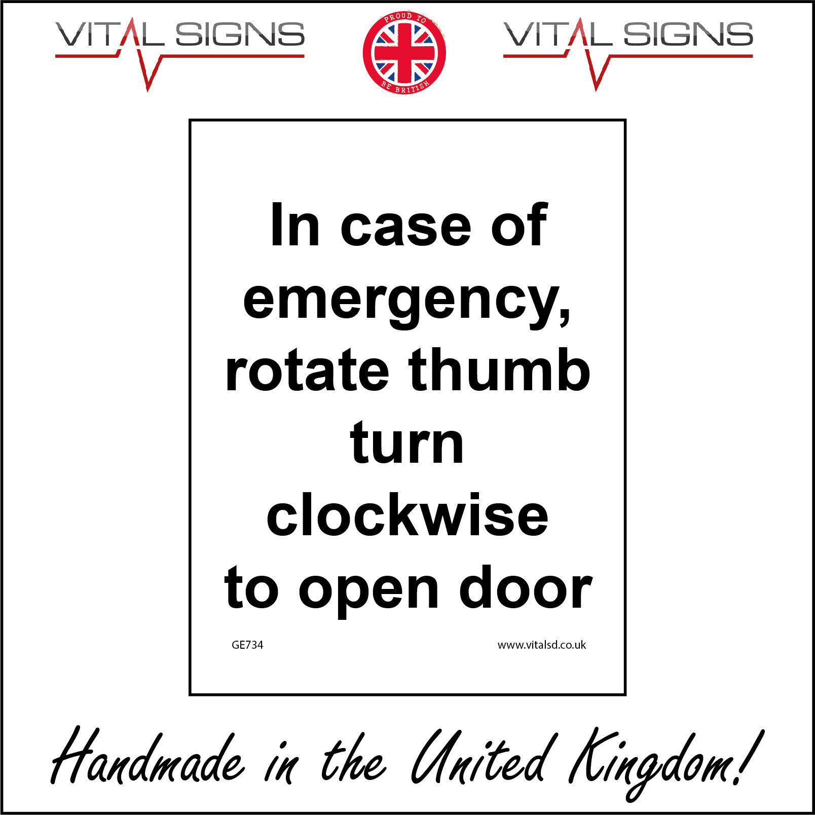 (450 x 600mm - 18 x 24, 1mm Pvc Foamex) GE734 In Case Of Emergency ...