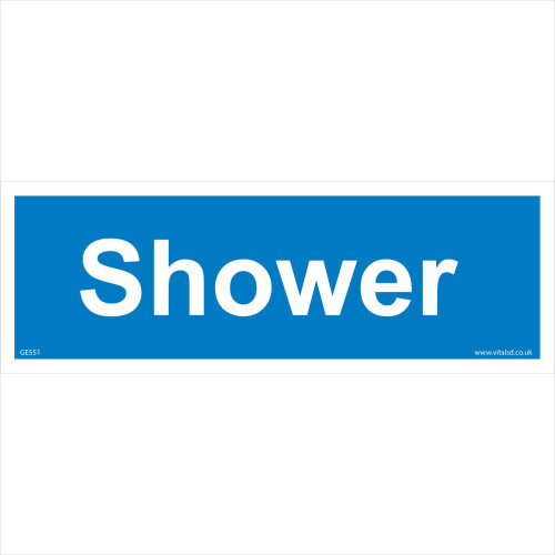 (300 x 100mm - 12 x 4, Sticker / Sav - White Background) GE551 Shower ...