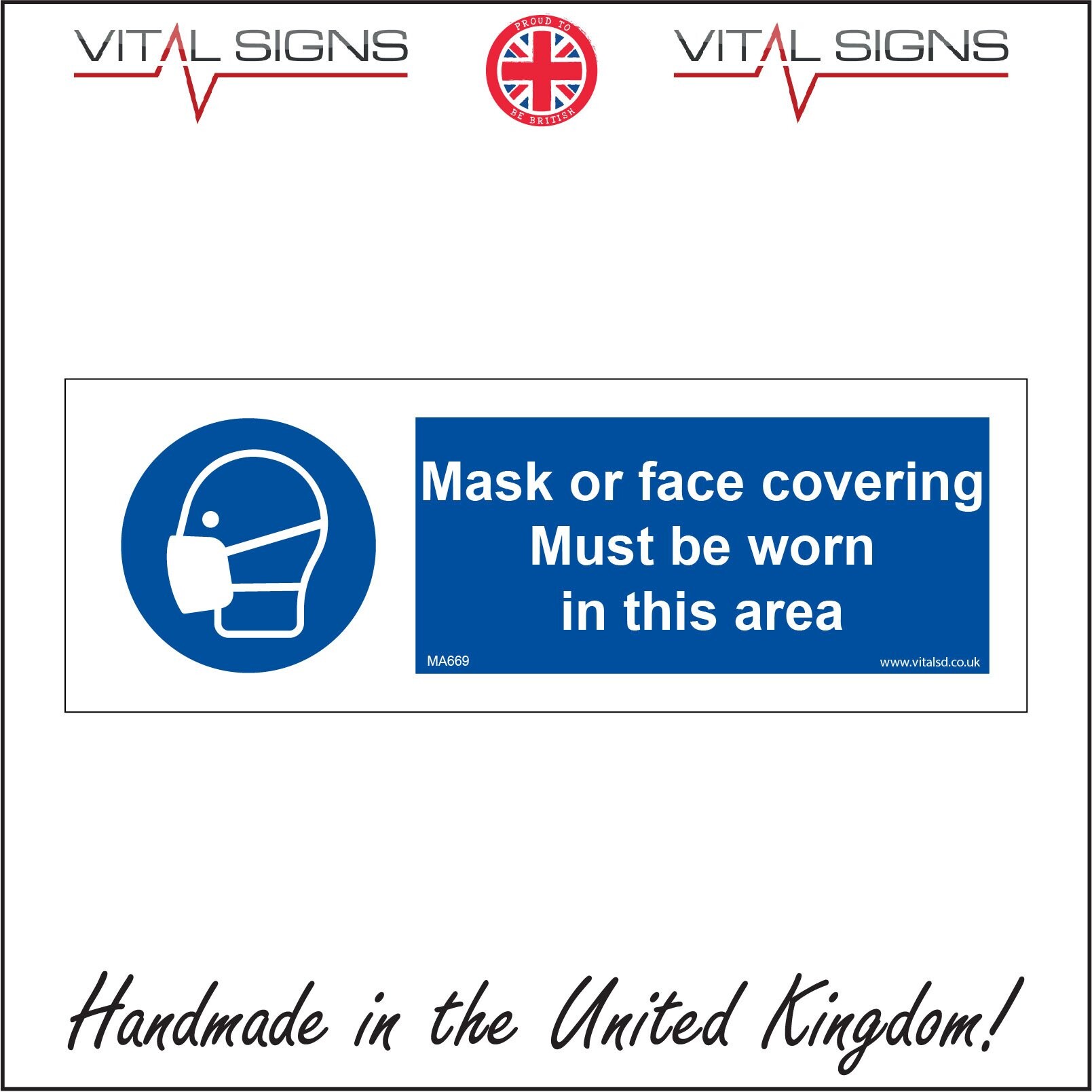 (150 x 50mm - 6 x 2, 1mm Pvc Foamex) MA669 Mask Or Face Covering Must ...