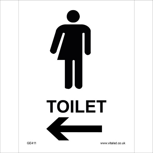 (450 x 600mm - 18 x 24, Sticker / Sav - White Background) GE411 Toilet ...