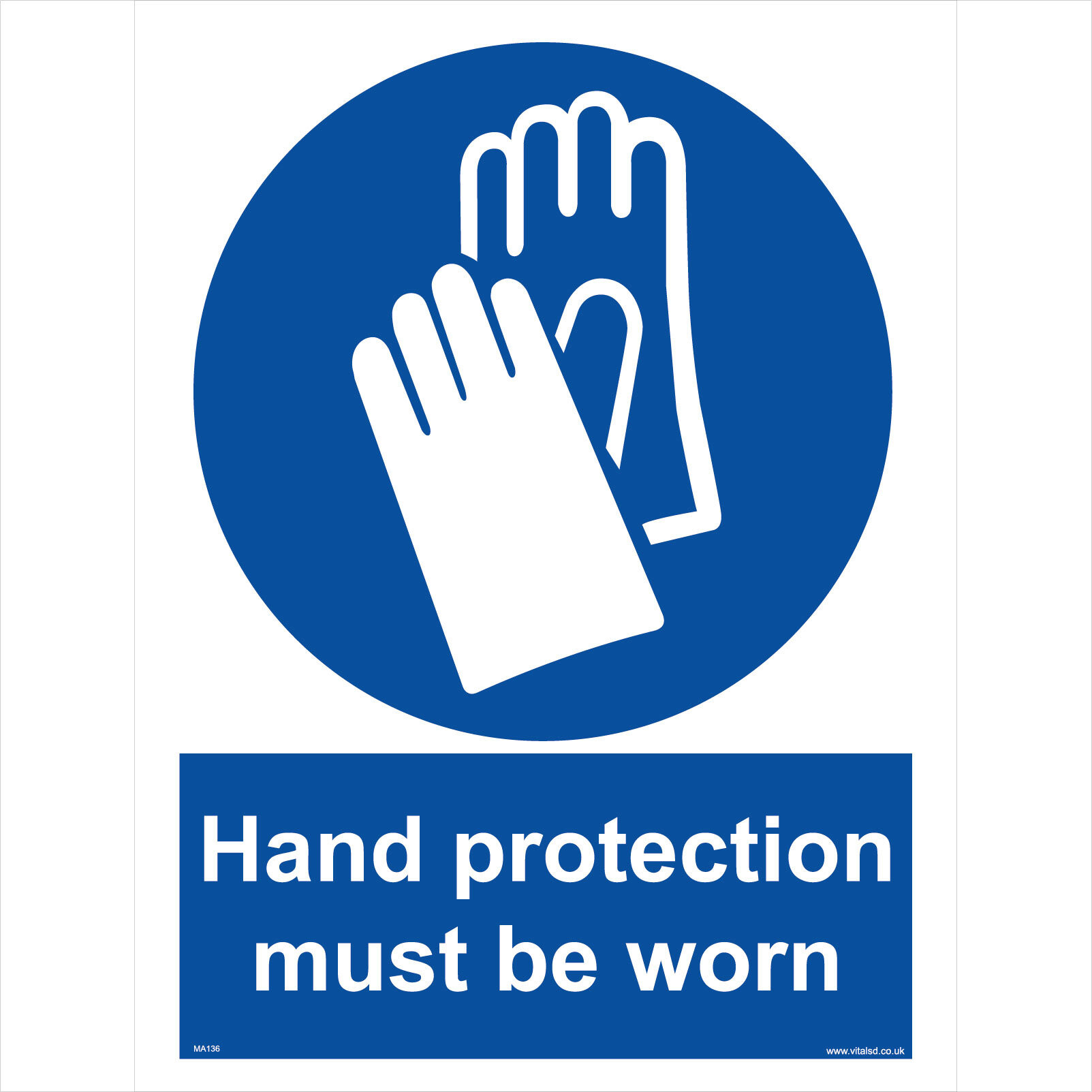 (200 x 300mm - 8 x 12, 1mm Pvc Foamex) MA136 Hand Protection Must Be ...