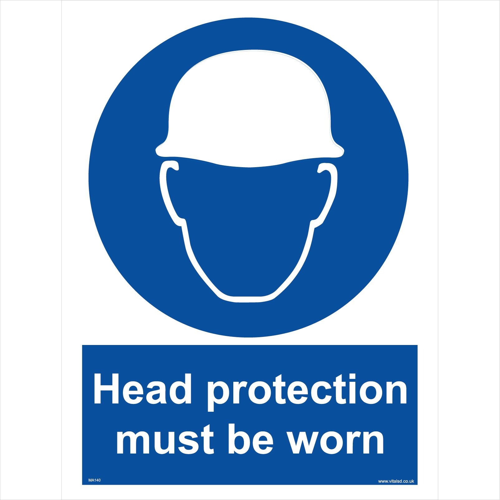 (400 x 600mm - 16 x 24, 1mm Pvc Foamex) MA140 Head Protection Must Be ...