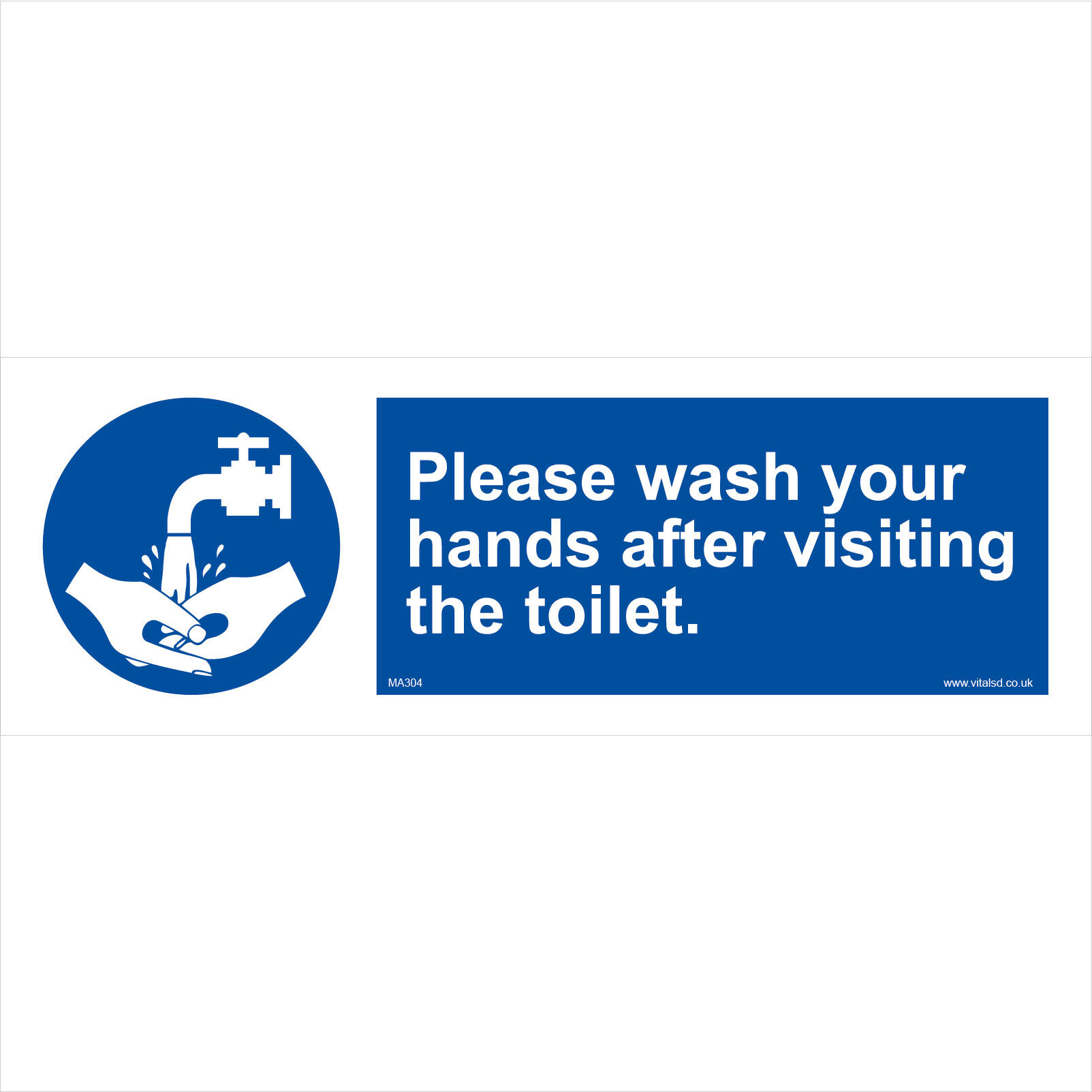 (150 x 50mm - 6 x 2, 1mm Pvc Foamex) MA304 Please Wash Your Hands After ...