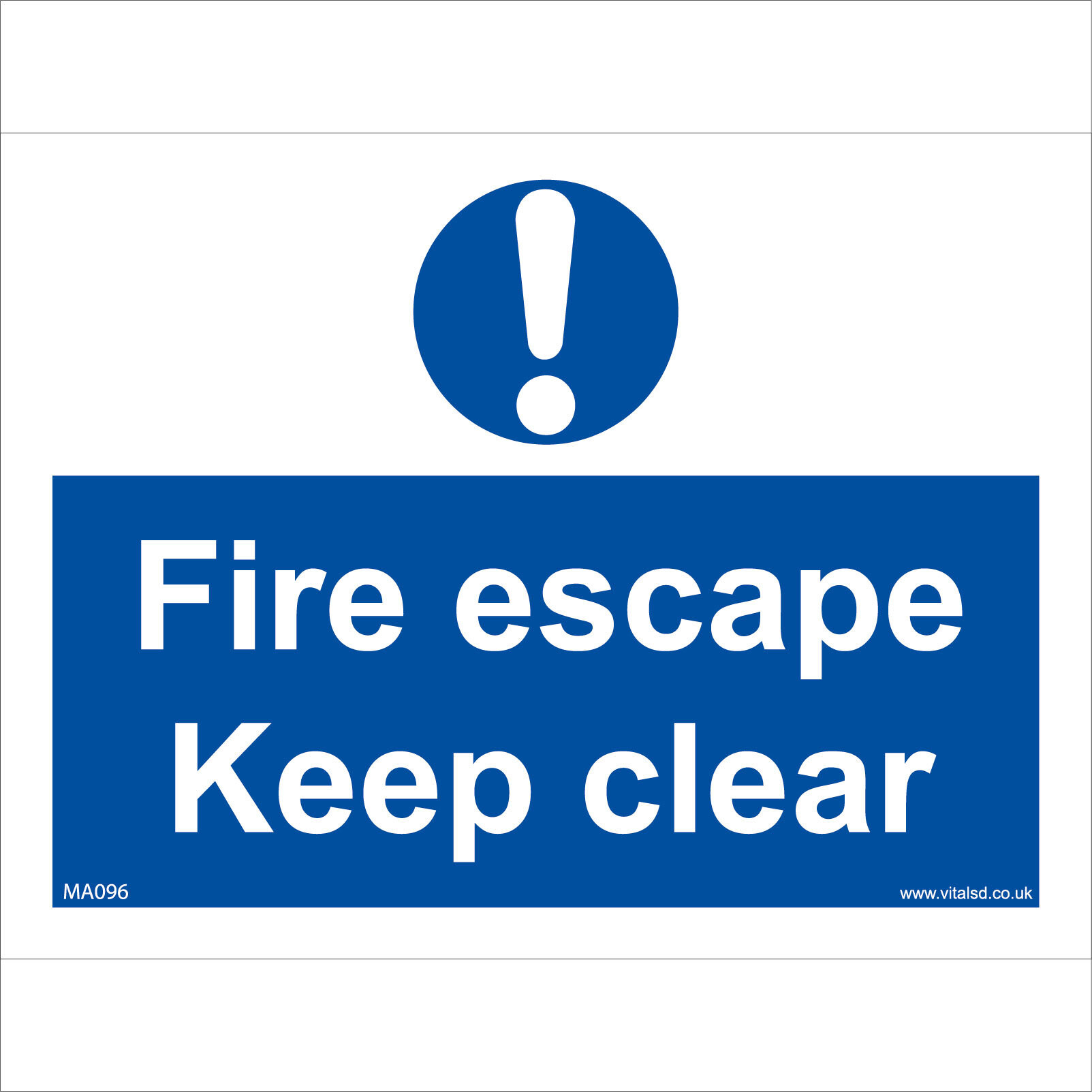 (450 x 600mm - 18 x 24, Dibond / Composite Aluminium) MA096 Fire Escape ...