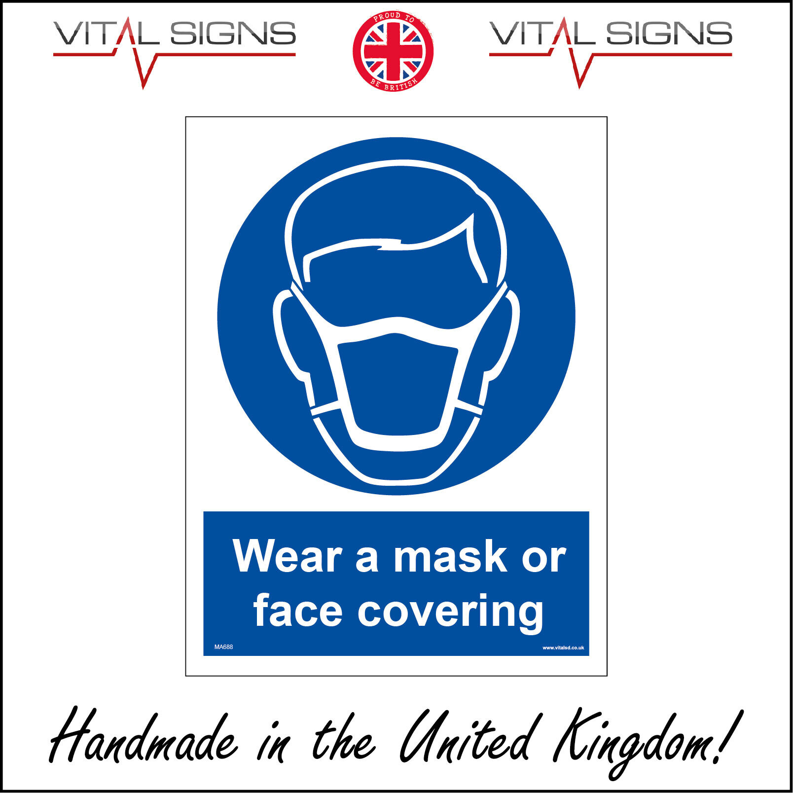 (450 x 600mm - 18 x 24, Sticker / Sav - White Background) MA688 Wear A ...