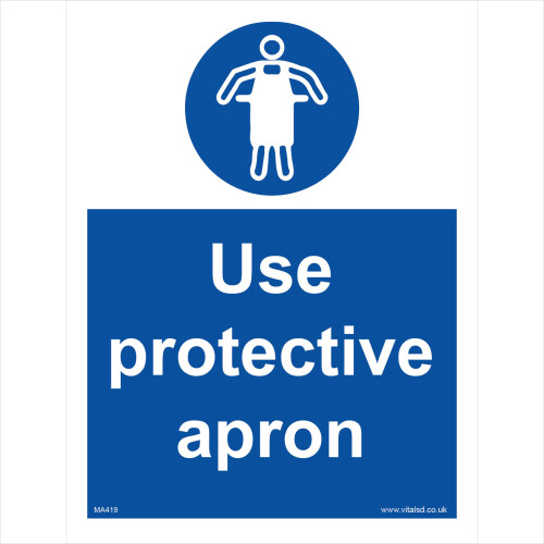 MA419 Use Protective Apron SIGN clothing radiation butchers ppe ...