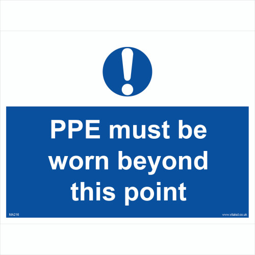 (600 x 450mm - 24 x 18, 1mm Pvc Foamex) MA216 Ppe Must Be Worn Beyond ...