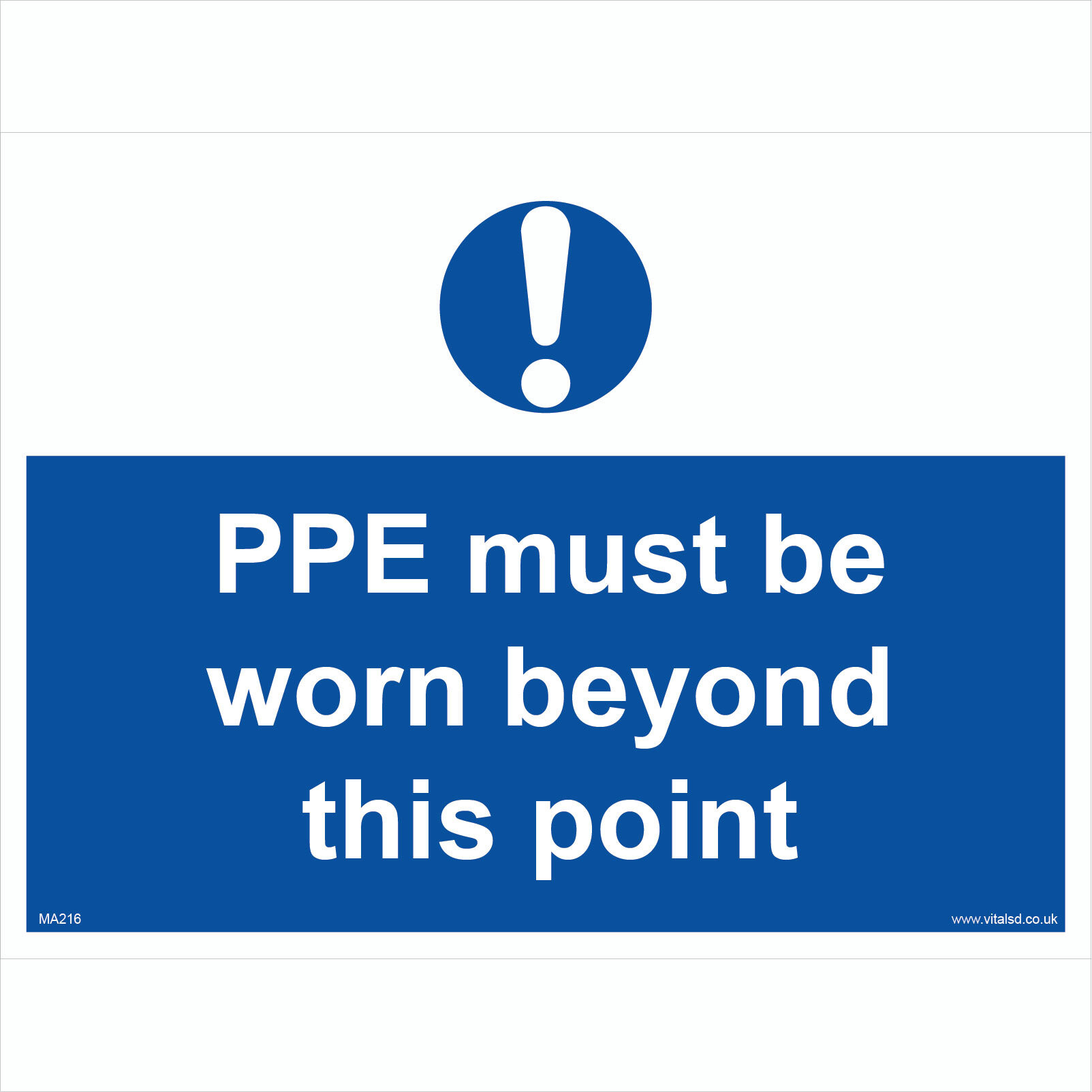 (600 x 450mm - 24 x 18, 1mm Pvc Foamex) MA216 Ppe Must Be Worn Beyond ...