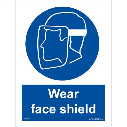 (400 x 600mm - 16 x 24, 1mm Pvc Foamex) MA077 Wear Face Shield SIGN ...