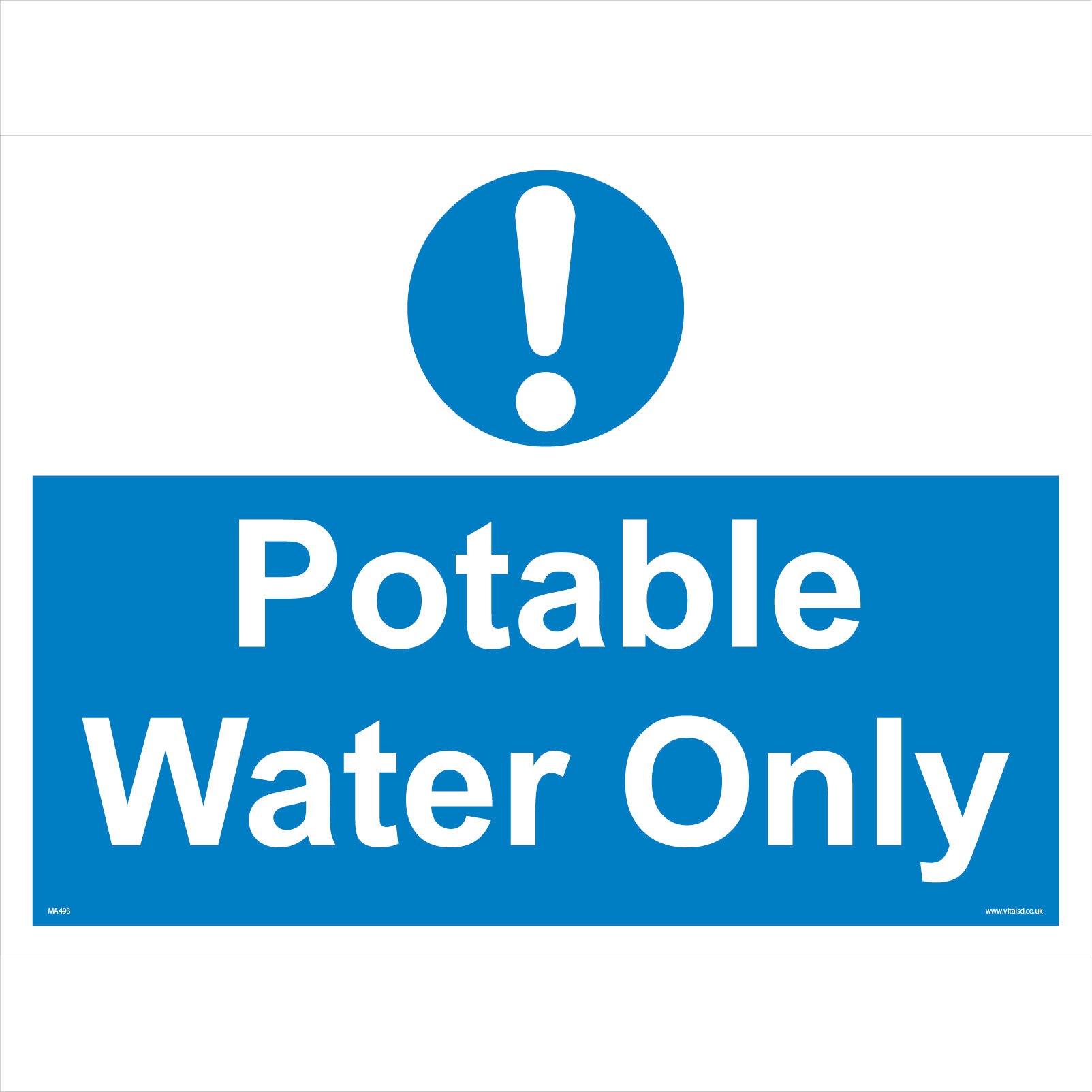 (600 x 450mm - 24 x 18, 1mm Pvc Foamex) MA493 Potable Water Only SIGN ...