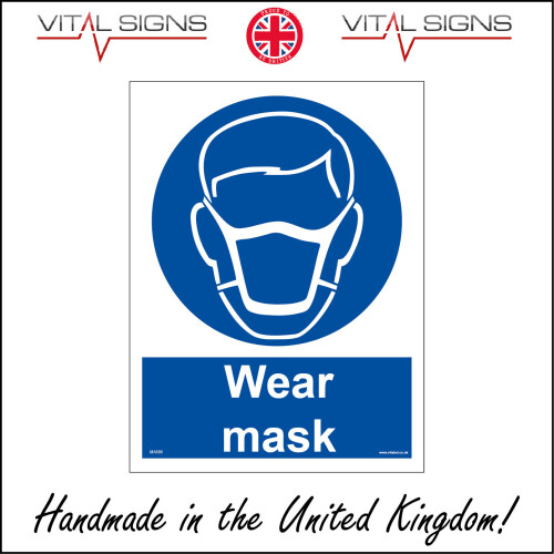 (100 x 150mm - 4 x 6, Sticker / Sav - White Background) MA686 Wear Maks ...