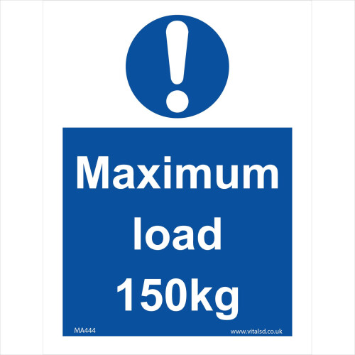 MA444 Maximum Load 150kg SIGN capacity allowable weight workplace ...