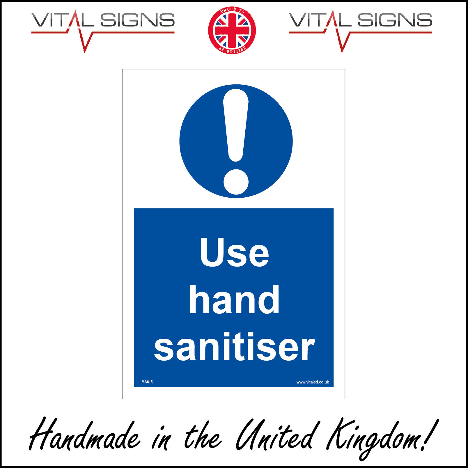 (400 x 600mm - 16 x 24, Sticker / Sav - White Background) MA615 Use Hand Cleaner SIGN isolation ...