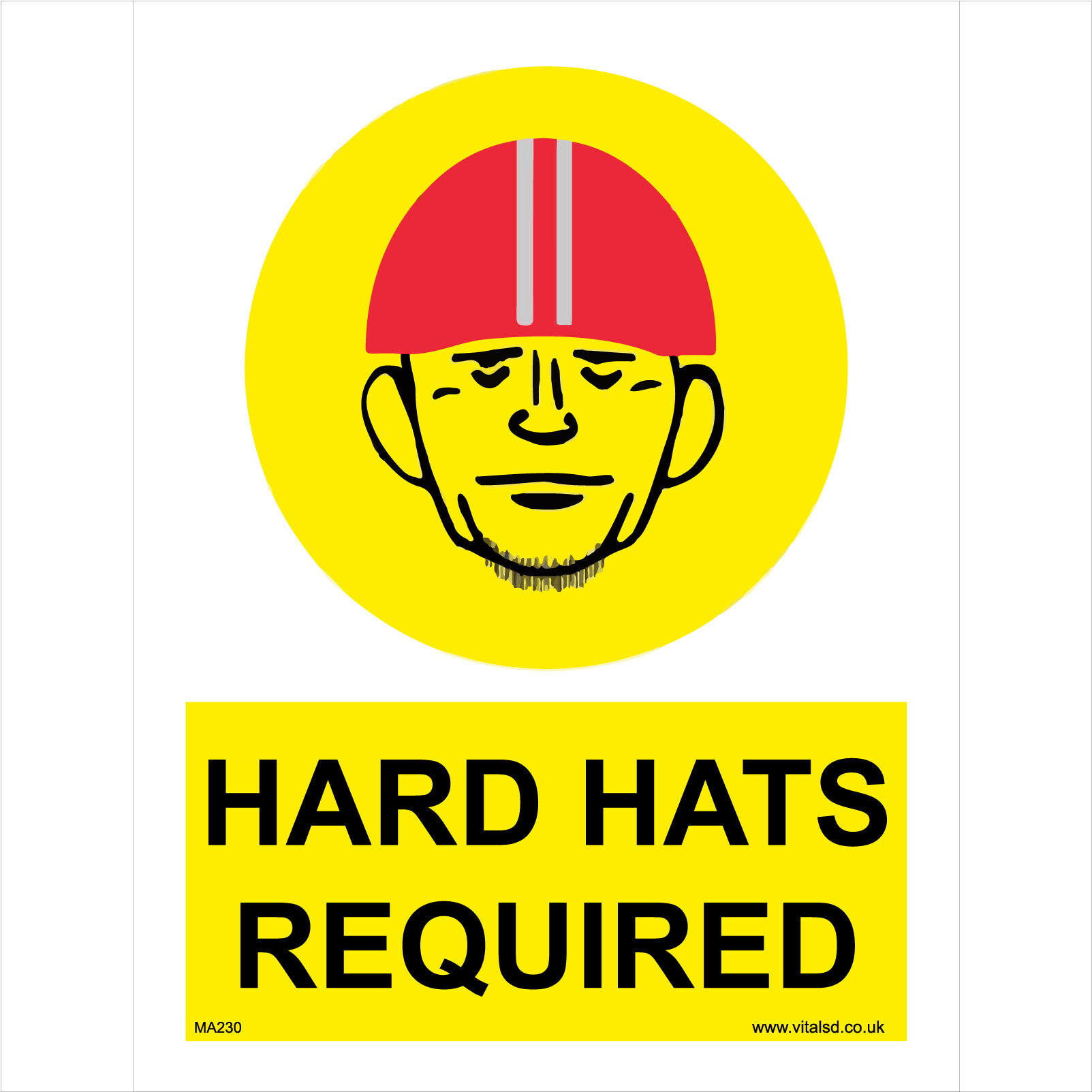 (100 x 150mm - 4 x 6, 1mm Pvc Foamex) MA230 Hard Hats Required SIGN ...