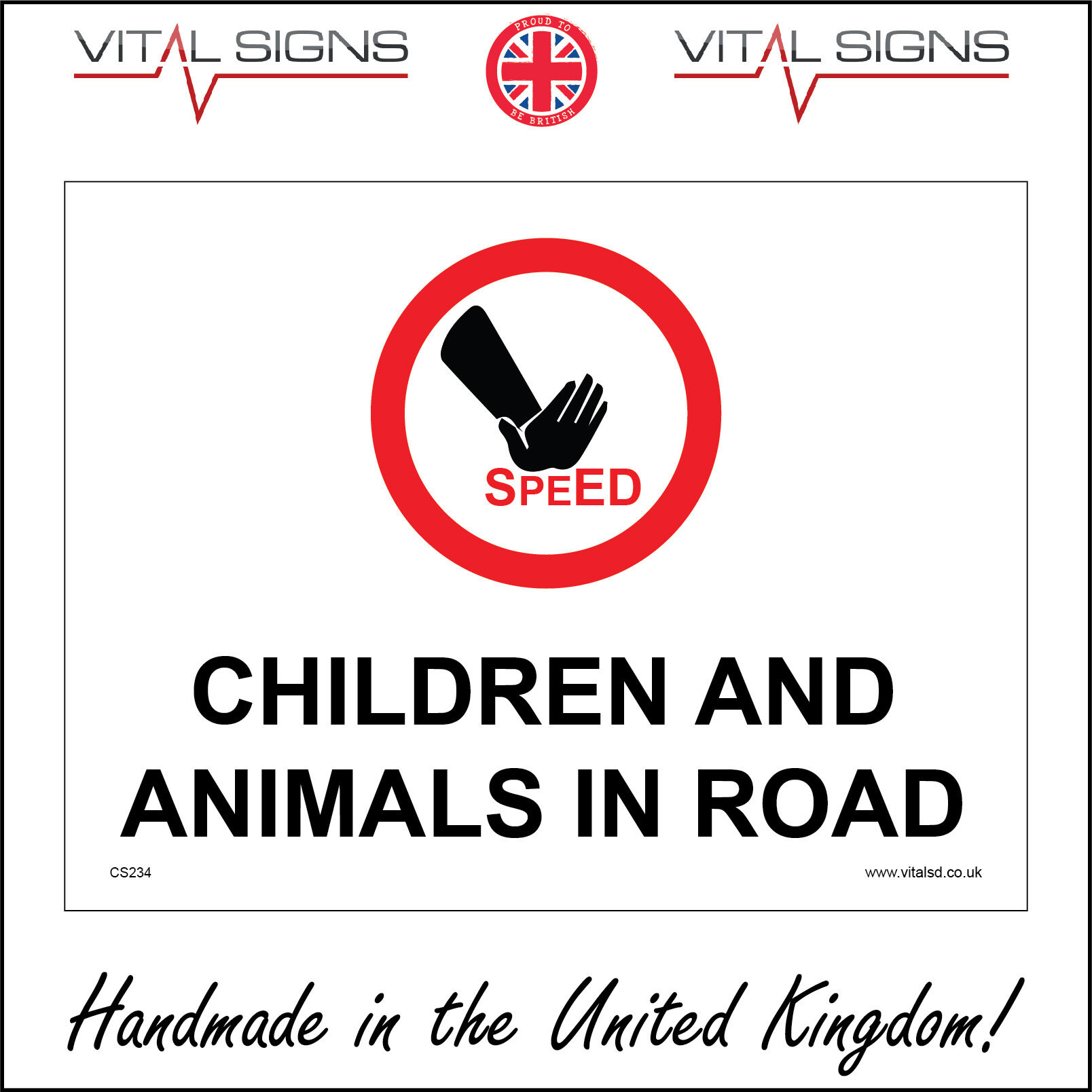 (400 x 300mm - 16 x 12, Sticker / Sav - White Background) CS234 Children And Animals In Road ...