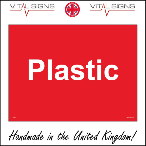 CS207 Plastic Recycling SIGN construction office waste bin container ...