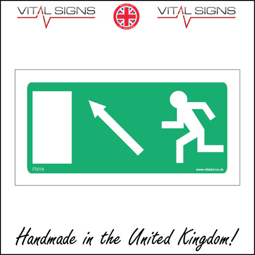 (200 x 100mm - 8 x 4, 1mm Pvc Foamex) FS016 Emergency Exit Left Arrow ...