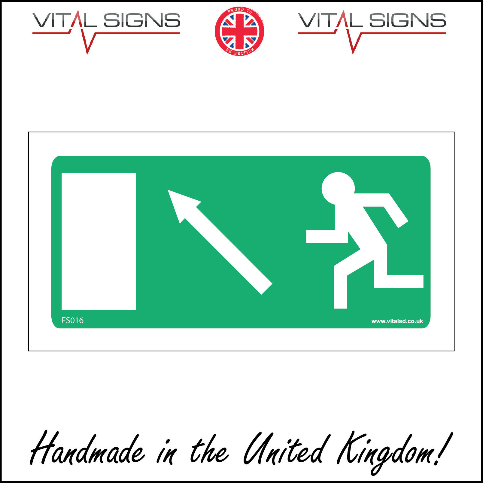 (600 x 300mm - 24 x 12, Magnetic - Vehicle Grade) FS016 Emergency Exit ...