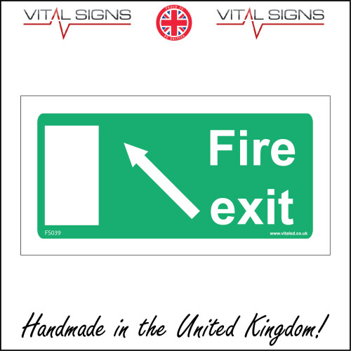 (200 x 100mm - 8 x 4, Dibond / Composite Aluminium) FS039 Fire Exit ...