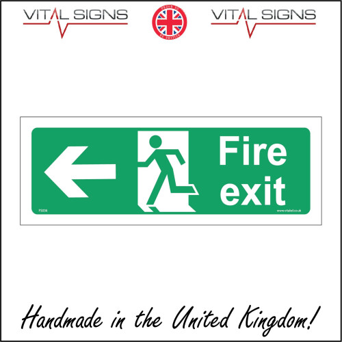 (450 x 150mm - 18 x 6, Dibond / Composite Aluminium) FS036 Fire Exit ...