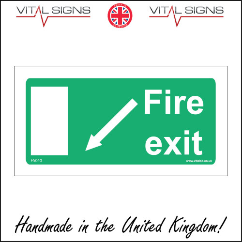 (200 x 100mm - 8 x 4, Dibond / Composite Aluminium) FS040 Fire Exit ...