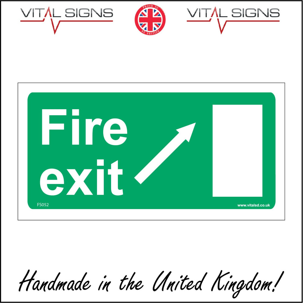 (600 x 300mm - 24 x 12, Dibond / Composite Aluminium) FS052 Fire Exit ...