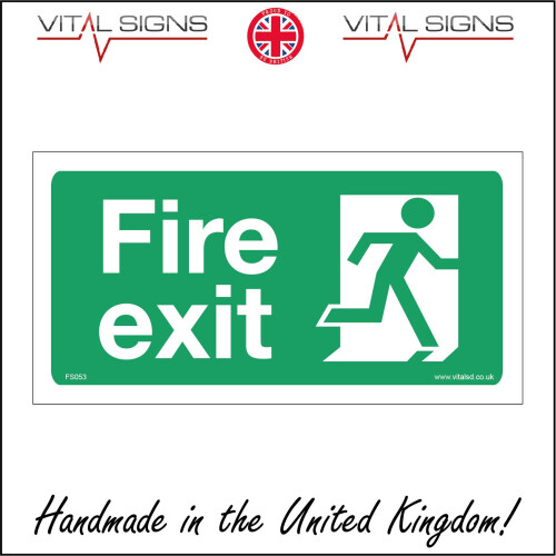 (600 x 300mm - 24 x 12, Magnetic - Vehicle Grade) FS053 Fire Exit Right ...