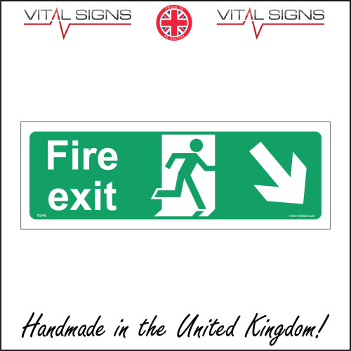 (150 x 50mm - 6 x 2, 1mm Pvc Foamex) FS048 Fire Exit Right Arrow SIGN ...