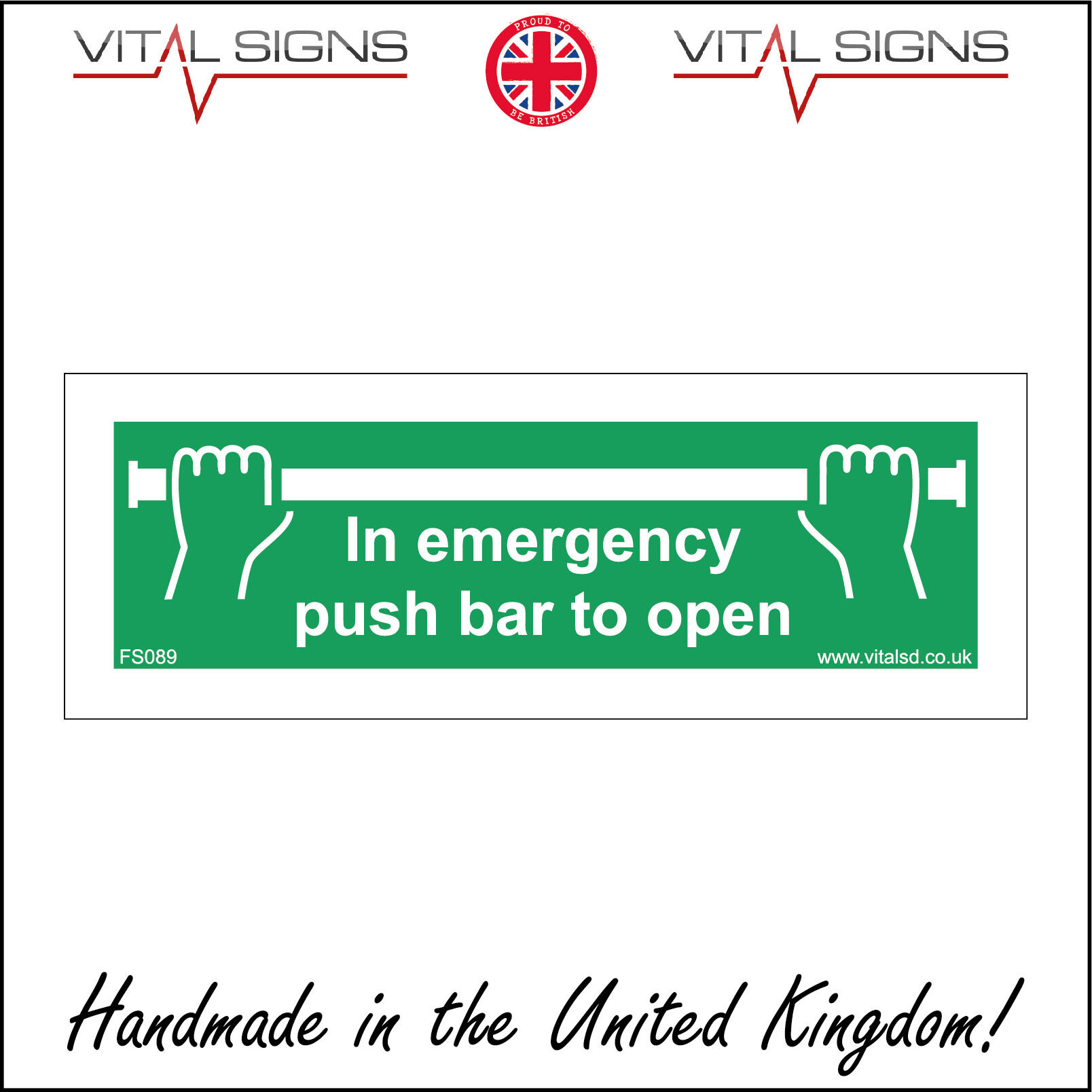 (450 x 150mm - 18 x 6, Magnetic - Vehicle Grade) FS089 In Emergency ...