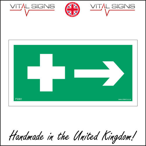 (200 x 100mm - 8 x 4, Sticker / Sav - White Background) FS081 First Aid ...