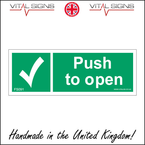 (300 x 100mm - 12 x 4, Sticker / Sav - White Background) FS091 Push To ...