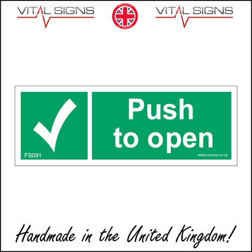 (150 x 50mm - 6 x 2, Sticker / Sav - White Background) FS091 Push To ...