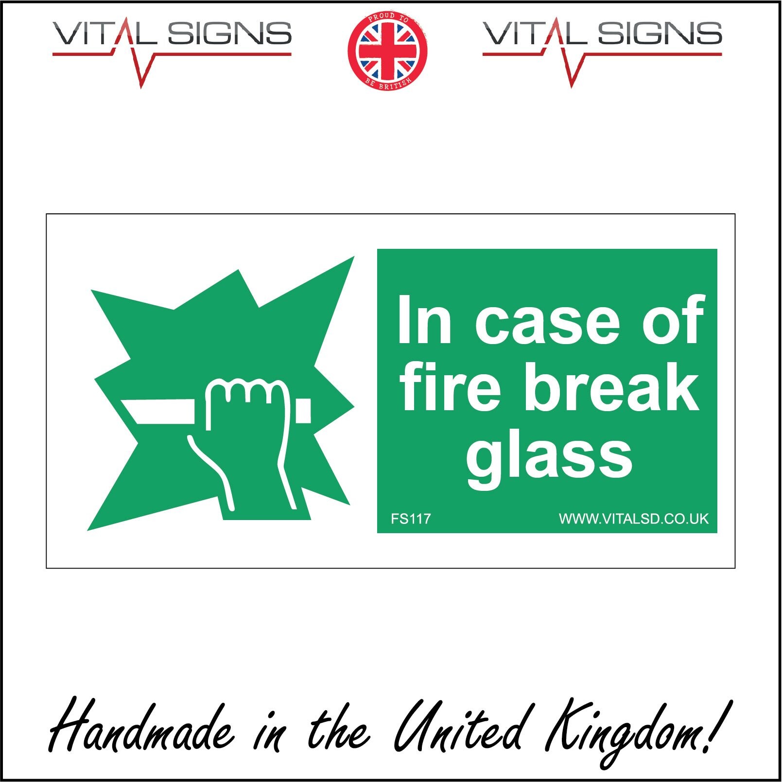 (600 x 300mm - 24 x 12, Magnetic - Vehicle Grade) FS117 In Case Of Fire ...