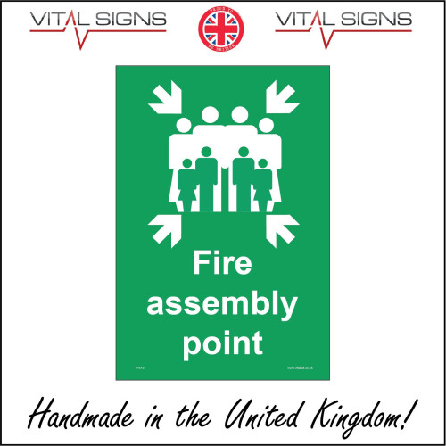 FS131 Fire Assembly Point SIGN evacuate office factory warehouse shop ...