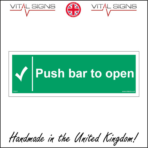 FS217 Push Bar To Open SIGN Door Plaque tick automatic button bolt ...