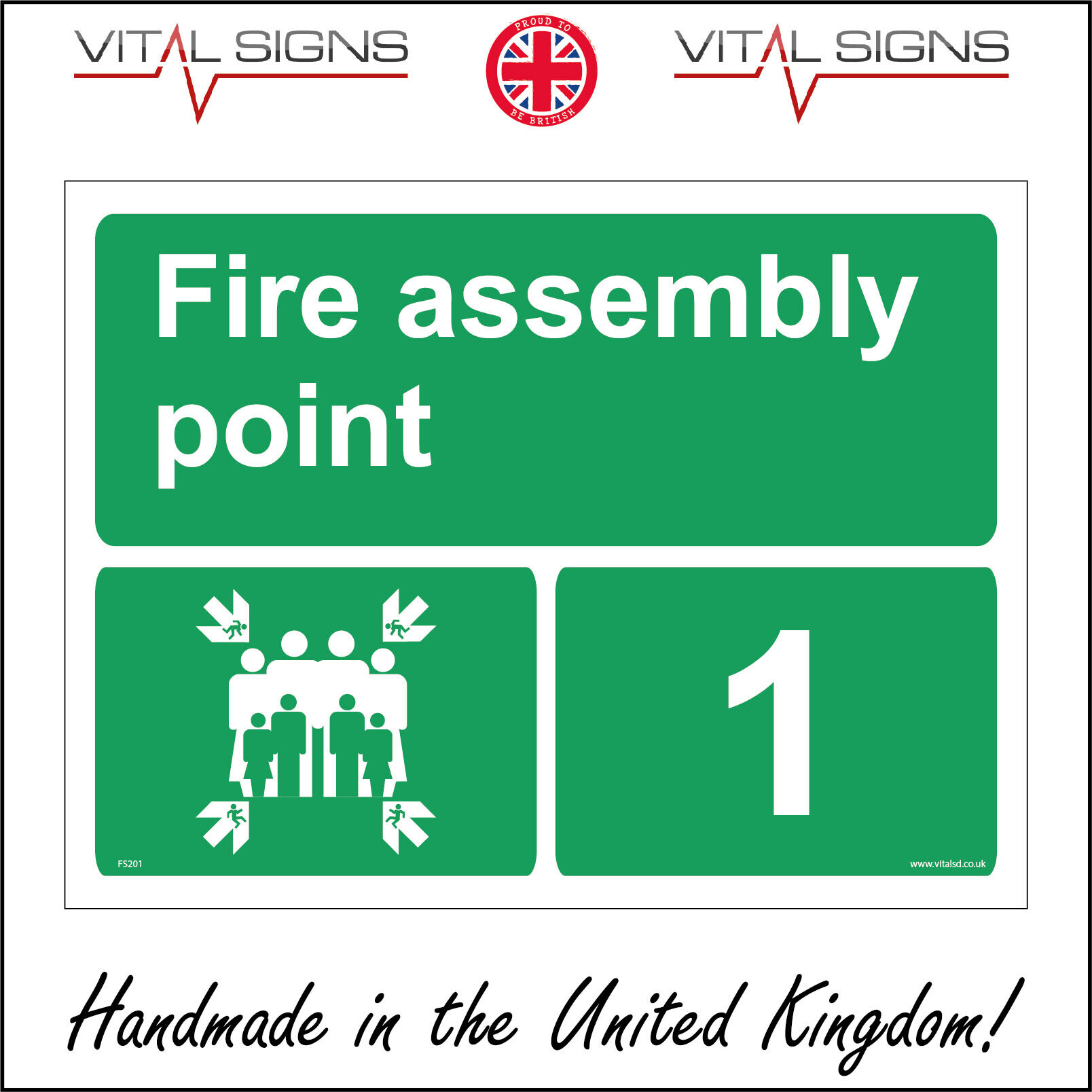 (200 x 150mm - 8 x 6, 1mm Pvc Foamex) FS201 Fire Assembly Point 1 SIGN One Office Work Factory ...