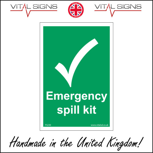 (450 x 600mm - 18 x 24, 1mm Pvc Foamex) FS230 Emergency Spill Kit Clean ...